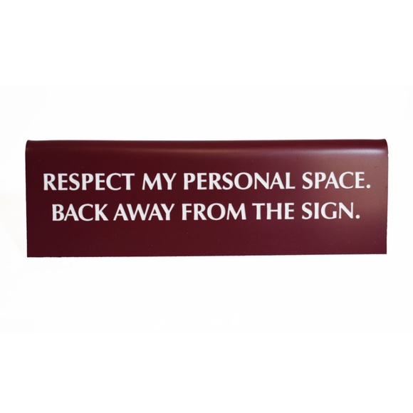 GetBullish | Office | Respect My Personal Space Fuchsia Pink Desk Sign ...